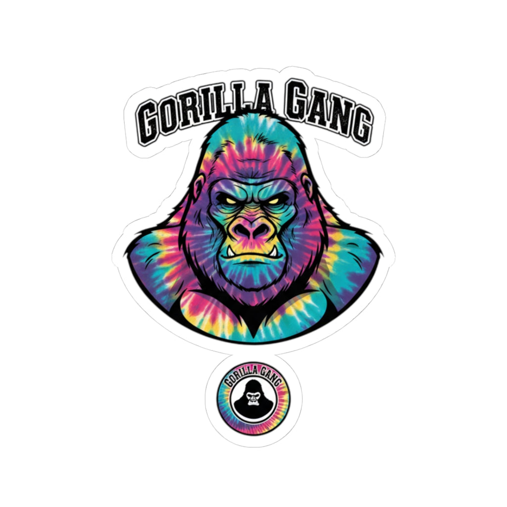 Gorilla Gang Tie-Dye Sticker Pack — Colorful Kiss-Cut Vinyl Stickers ...